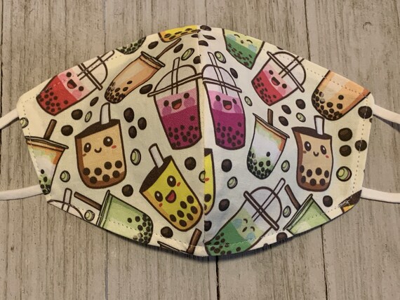 Boba Tea Face Masks Little Kid Sized Adjustable Face Mask - Etsy