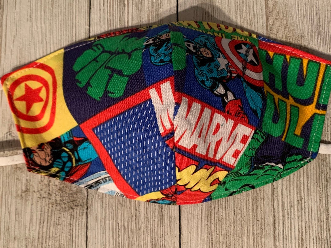 Marvel Comics Avenger Face Mask Little Kids 2 Layer 100 Percent Cotton ...