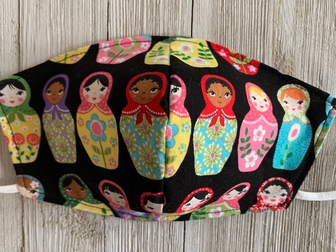 Matryoshka Russian Nesting Dolls Face Mask 100 Percent Cotton 2 Layer ...
