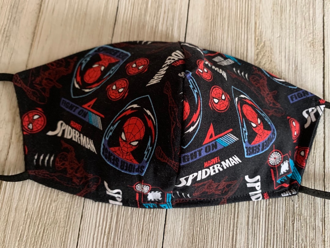 Spider-man Face Mask 2 Layer Cotton Adjustable Adult and Teen - Etsy