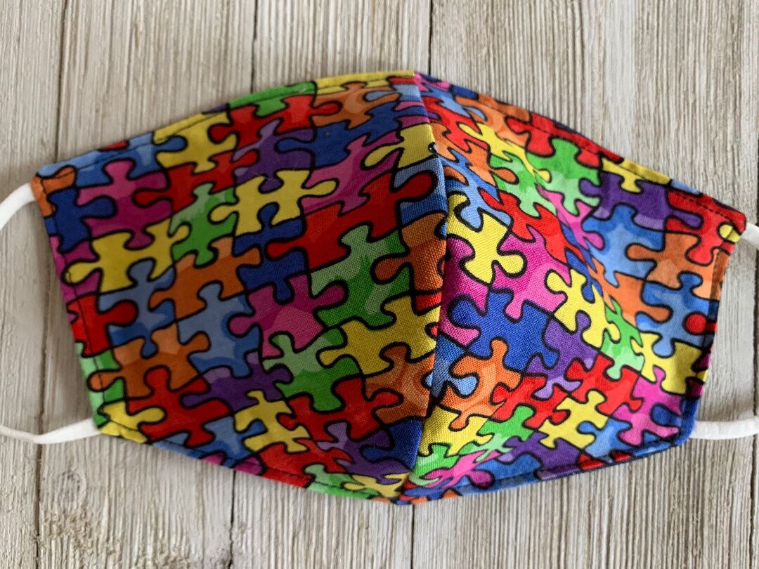 Autism Face Mask Adult Hand 2 Layer 100% Cotton Washable Adjustable ...
