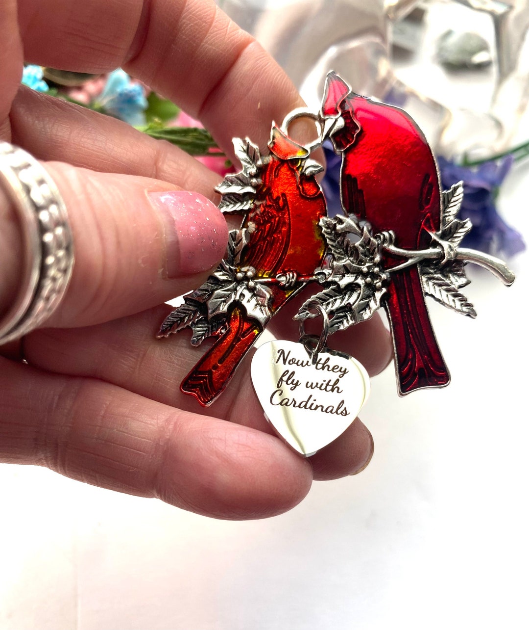 Now They Fly With Cardinals, Cardinal Memorial Ornament, Loss of Loved ...
