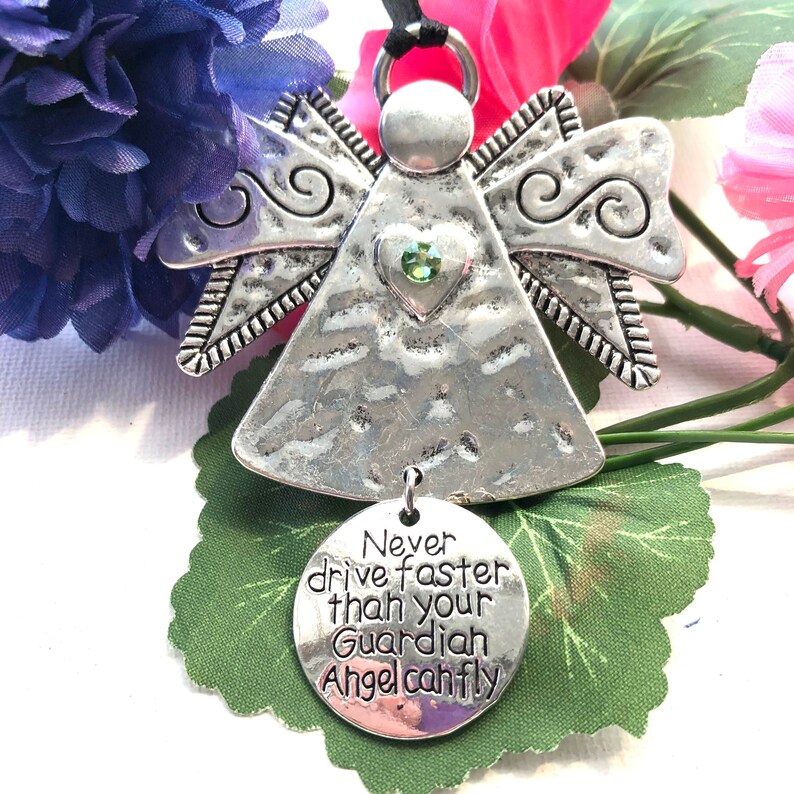 Guardian Angel Car Charm: Safe Driver Gift With Swarovski Crystal - Etsy