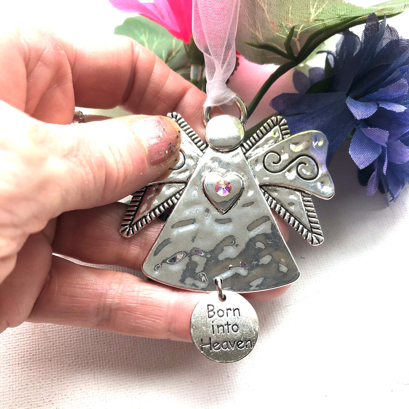 Born Into Heaven Loss of Newborn Angel Wings Angel | Etsy