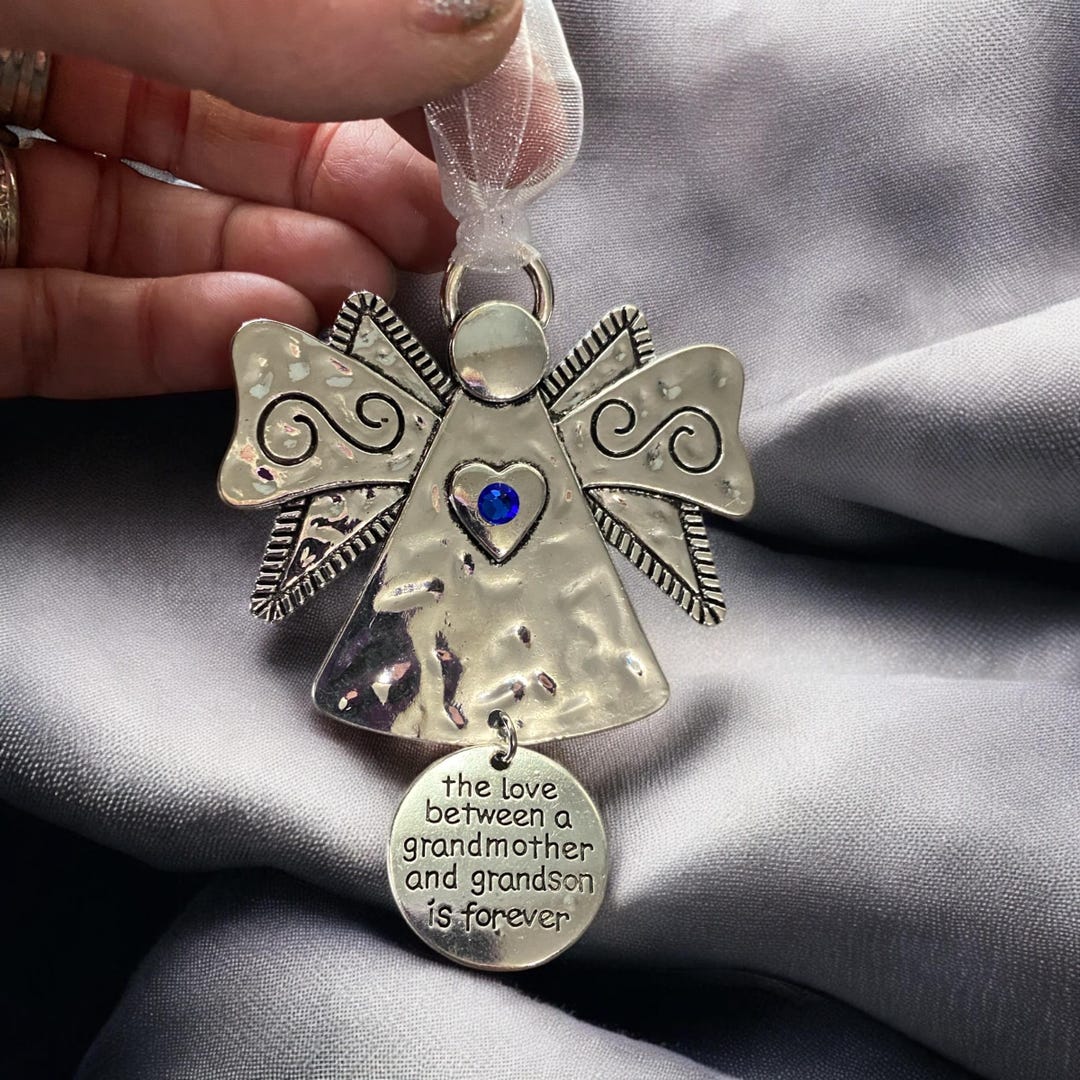 Grandma Grandson Angel Ornament: Swarovski Crystal, New Grandson Gift ...