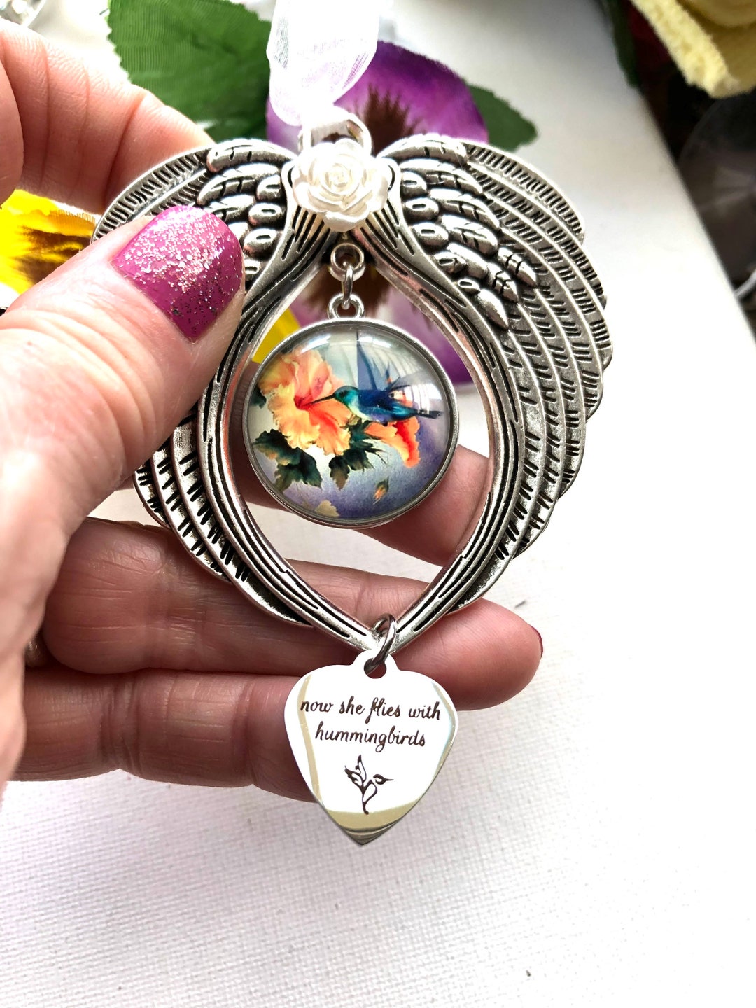 Hummingbird Memorial Ornament, Now She Flies With Hummingbirds ...