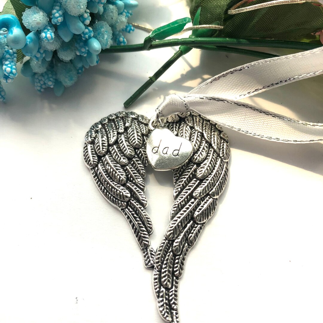 Dad Memorial Ornament, Dad Memorial Angel Wing, Loss of Father, Loss of ...