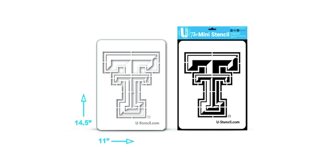 Officially Licensed Texas Tech Double T – Mini Stencil - Etsy
