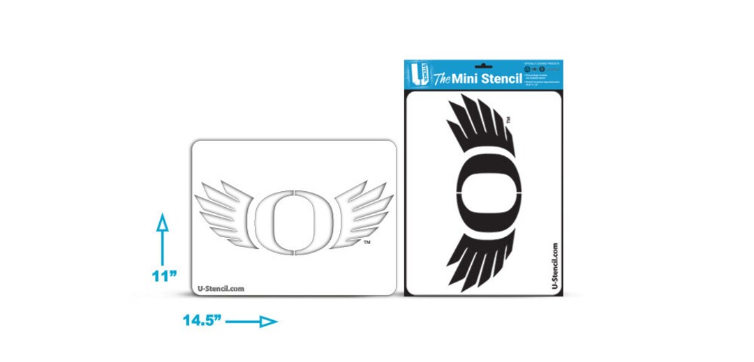 Oregon Winged "o" – MINI STENCIL - Etsy
