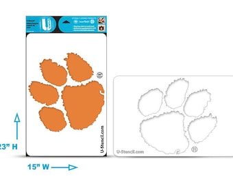 Clemson With Paw Multi-purpose Stencil | Etsy