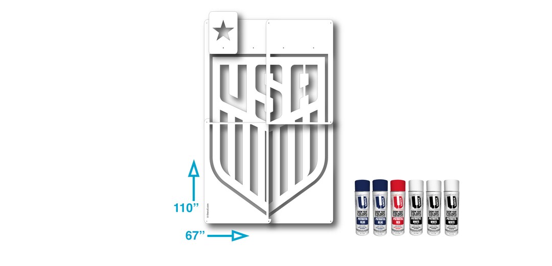 US Soccer Sheild Original Stencil Kit - GIANT – Lawn Stencil Kit - Etsy