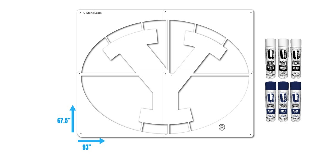 BYU "y" XLS Series Giant Lawn Stencil Kit - Etsy
