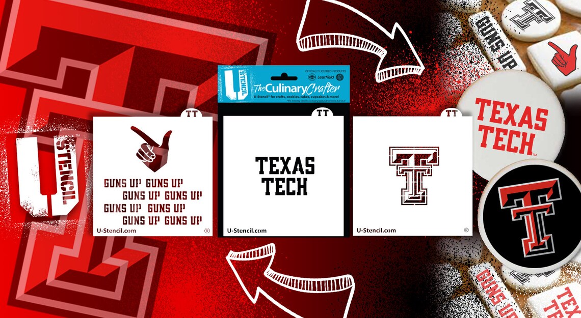 Officially Licensed Texas tech Repeat Stencil | Etsy