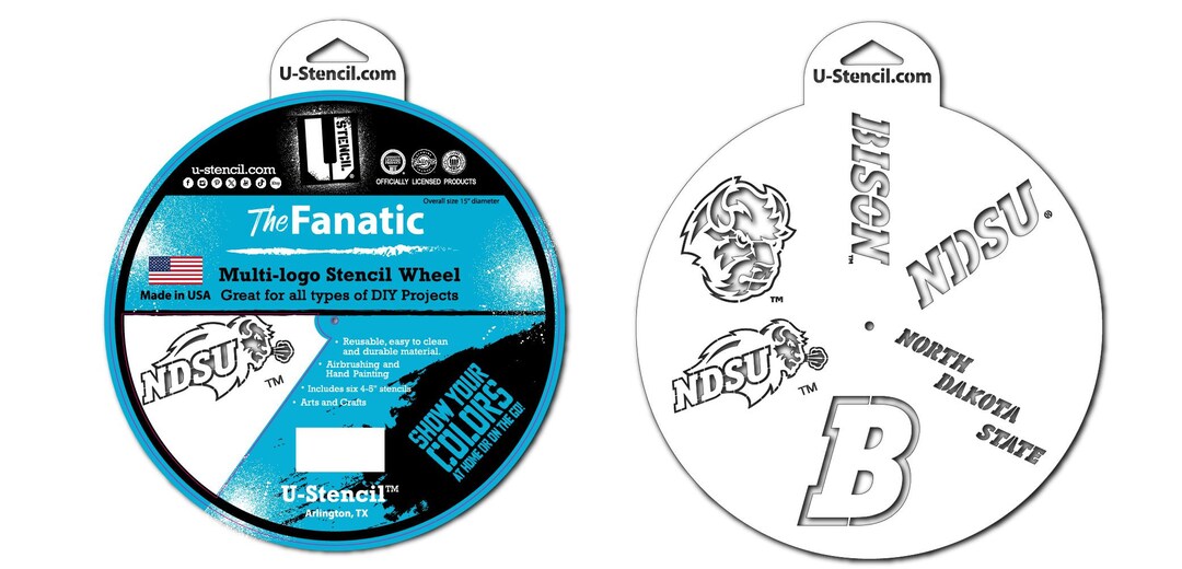 North Dakota State Large Fanatic Stencil Wheel - Etsy
