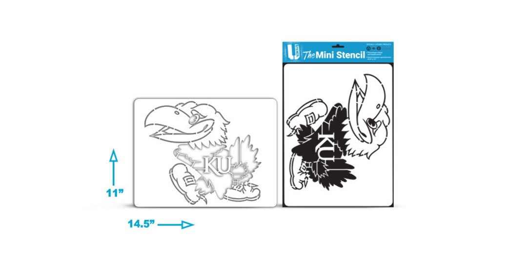 Kansas Rock Chalk Jayhawk – Mini Stencil - Etsy