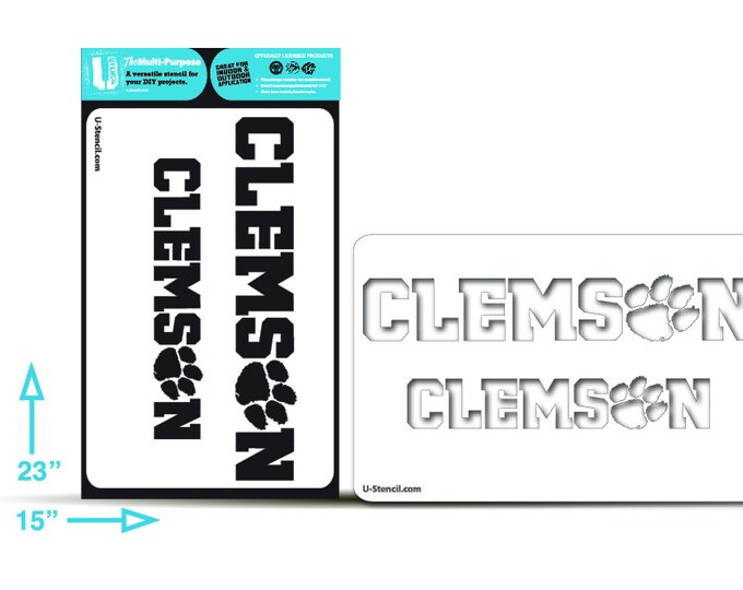 Clemson With Paw – Multi-purpose Stencil - Etsy