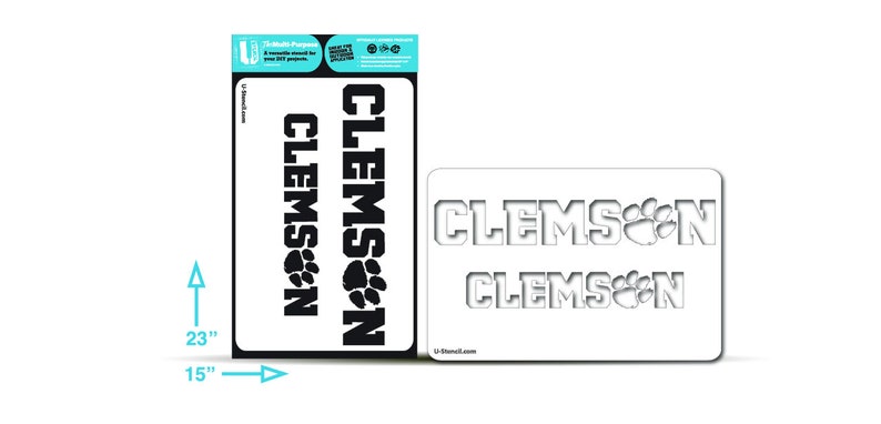 Clemson With Paw Multi-purpose Stencil - Etsy