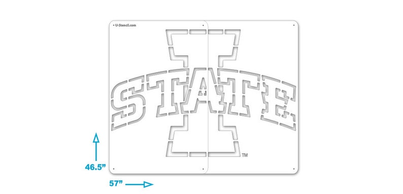 Iowa State i State Lawn Stencil Only - Etsy