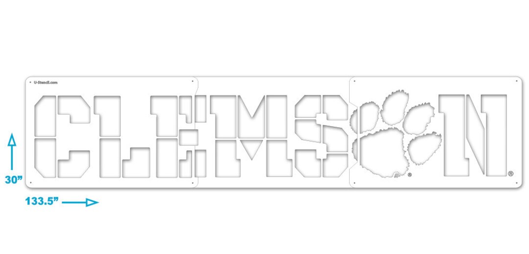 Clemson Stencil - XL - Etsy