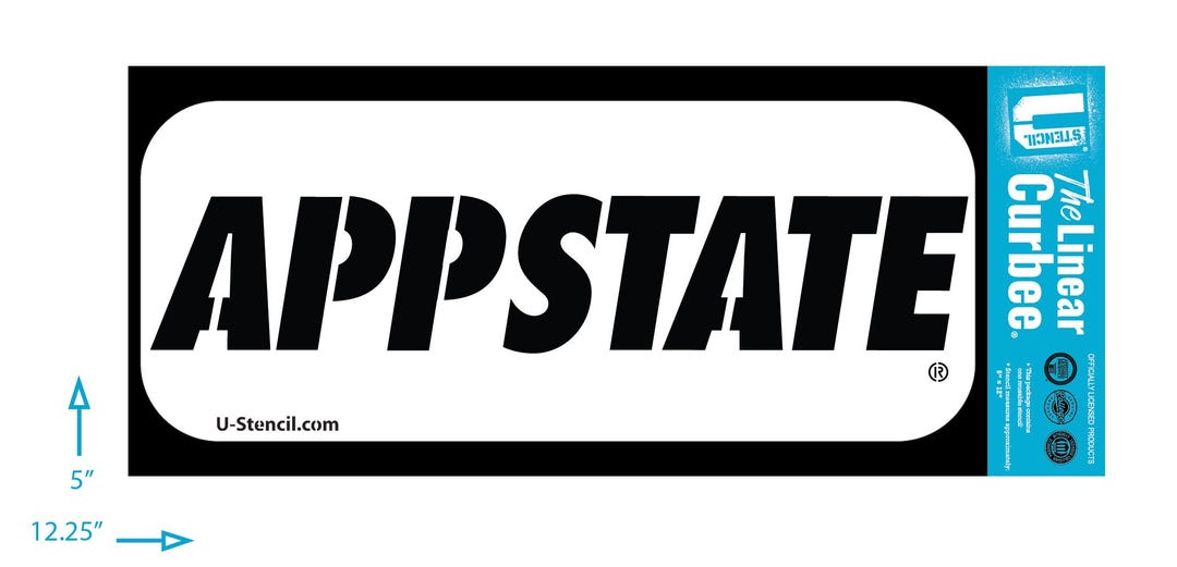Appalachian State Linear Curbee Stencil - Etsy