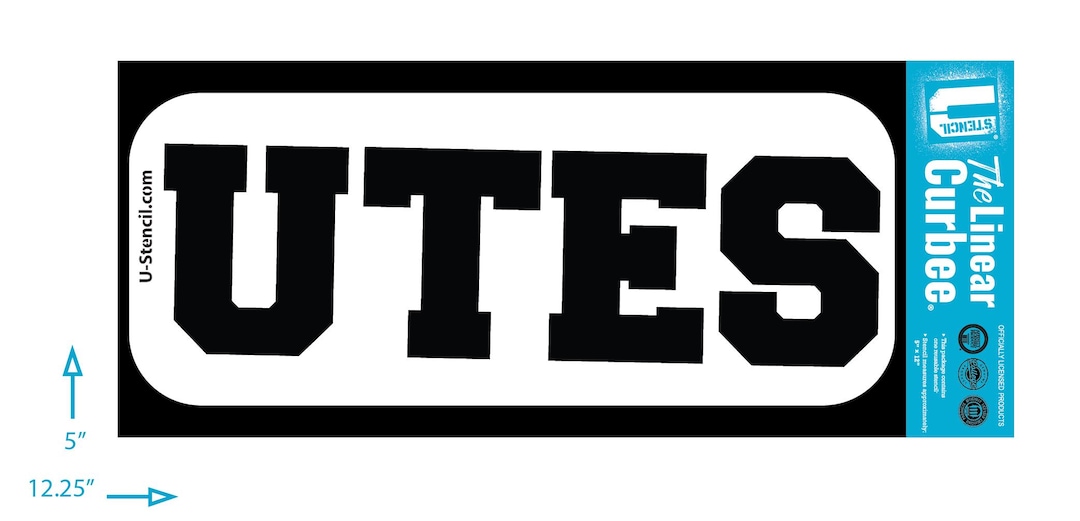 Utah UTES Linear Curbee Stencil - Etsy