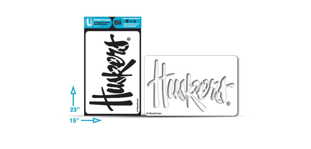 Nebraska “HUSKERS” Script – Multipurpose Stencil - Etsy