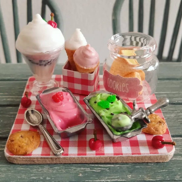 1:12 Scale Dollhouse Miniature Ice Cream And Milk Dollhouse Miniature ...