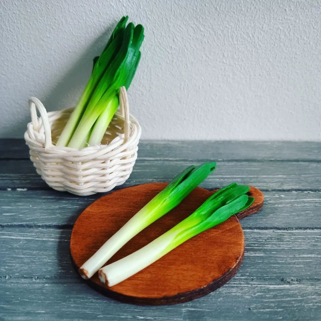 Miniature Leek, Dollhouse Leek, Miniature Veggies, Dollhouse Veggies ...