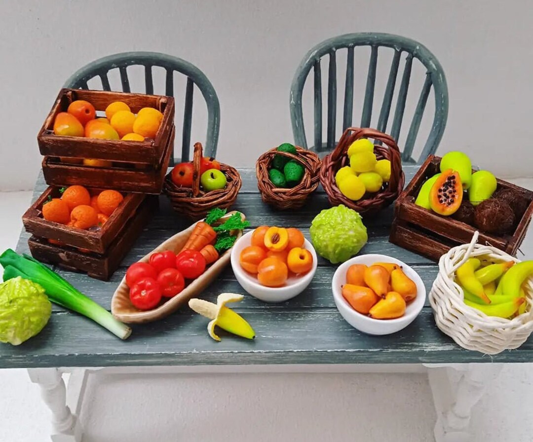 35 Pcs Miniature Fruits and Miniature Vegetables, Miniature Fruits ...