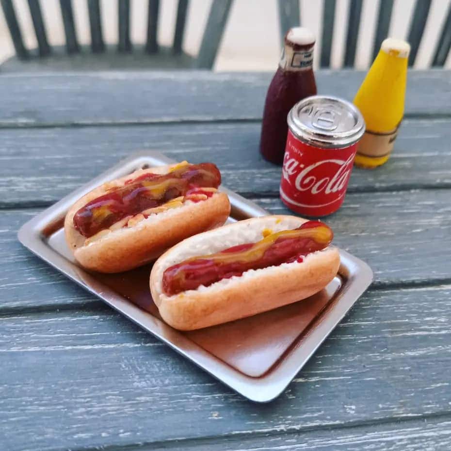 Miniature Hot Dog Mini Hot Dog Miniature Food Dollhouse - Etsy