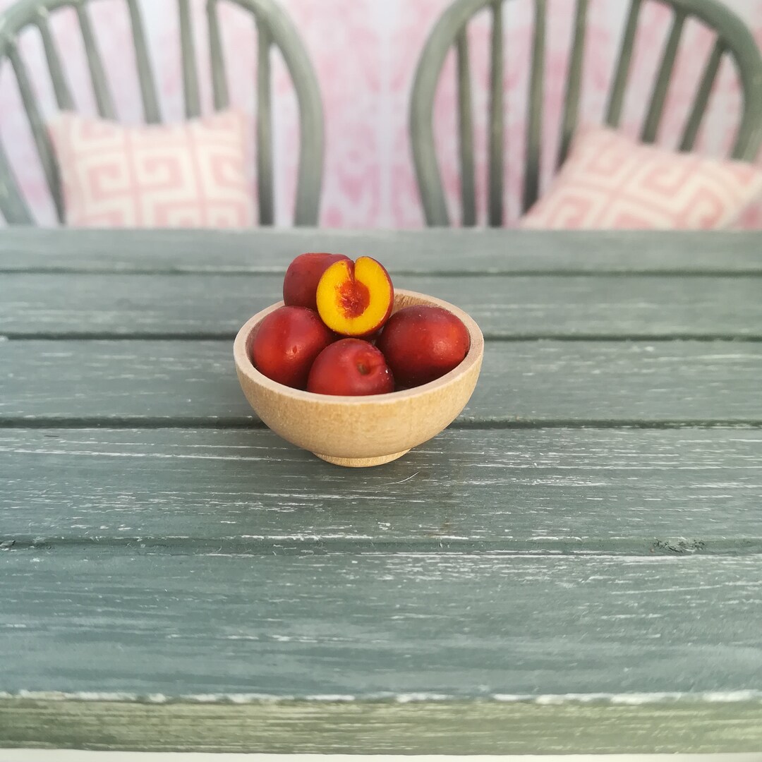 5x Miniature Plums, Dollhouse Food, Food for Dollhouse, Mini Food, Doll ...
