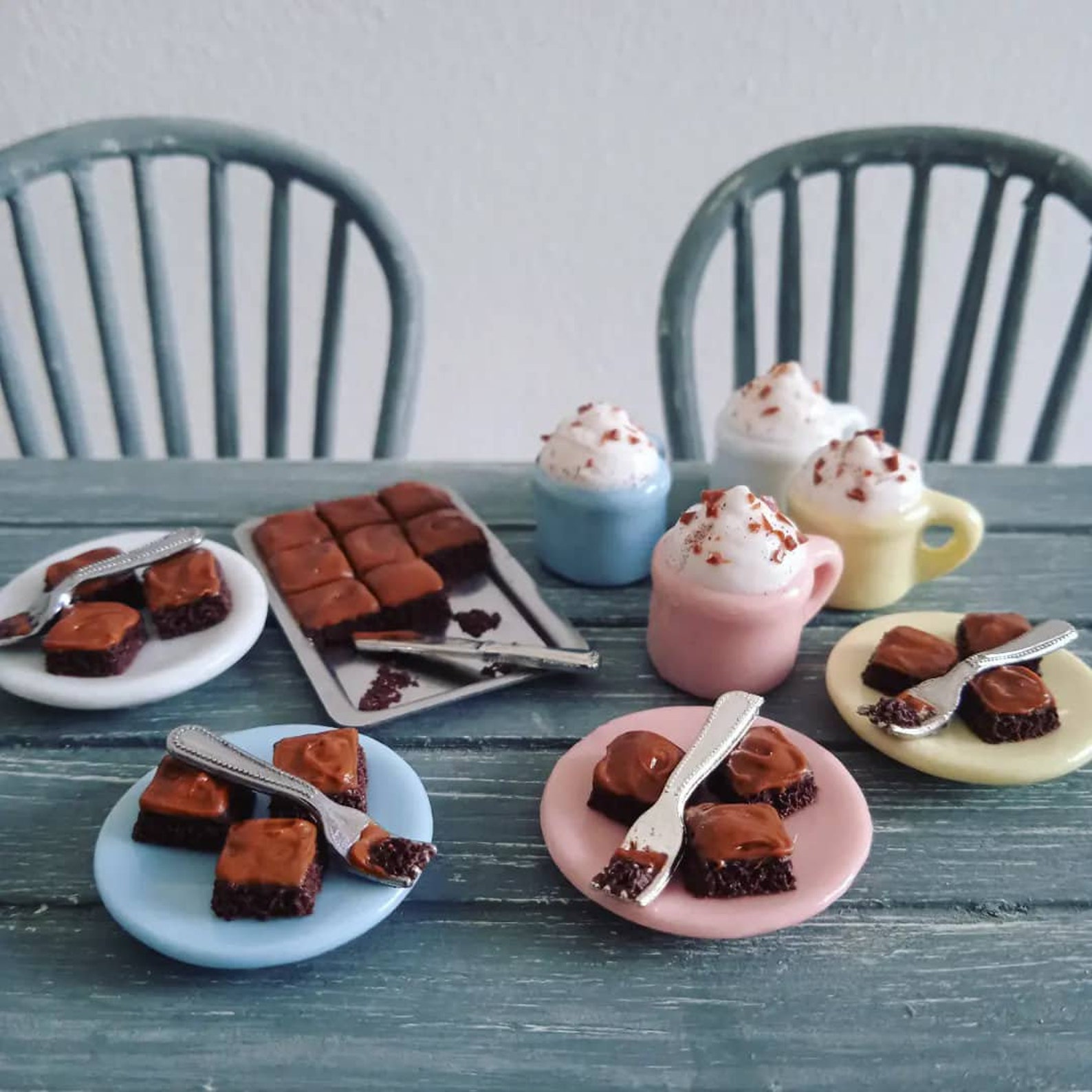 Miniature Brownie Set Miniature Brownies Mini Food - Etsy