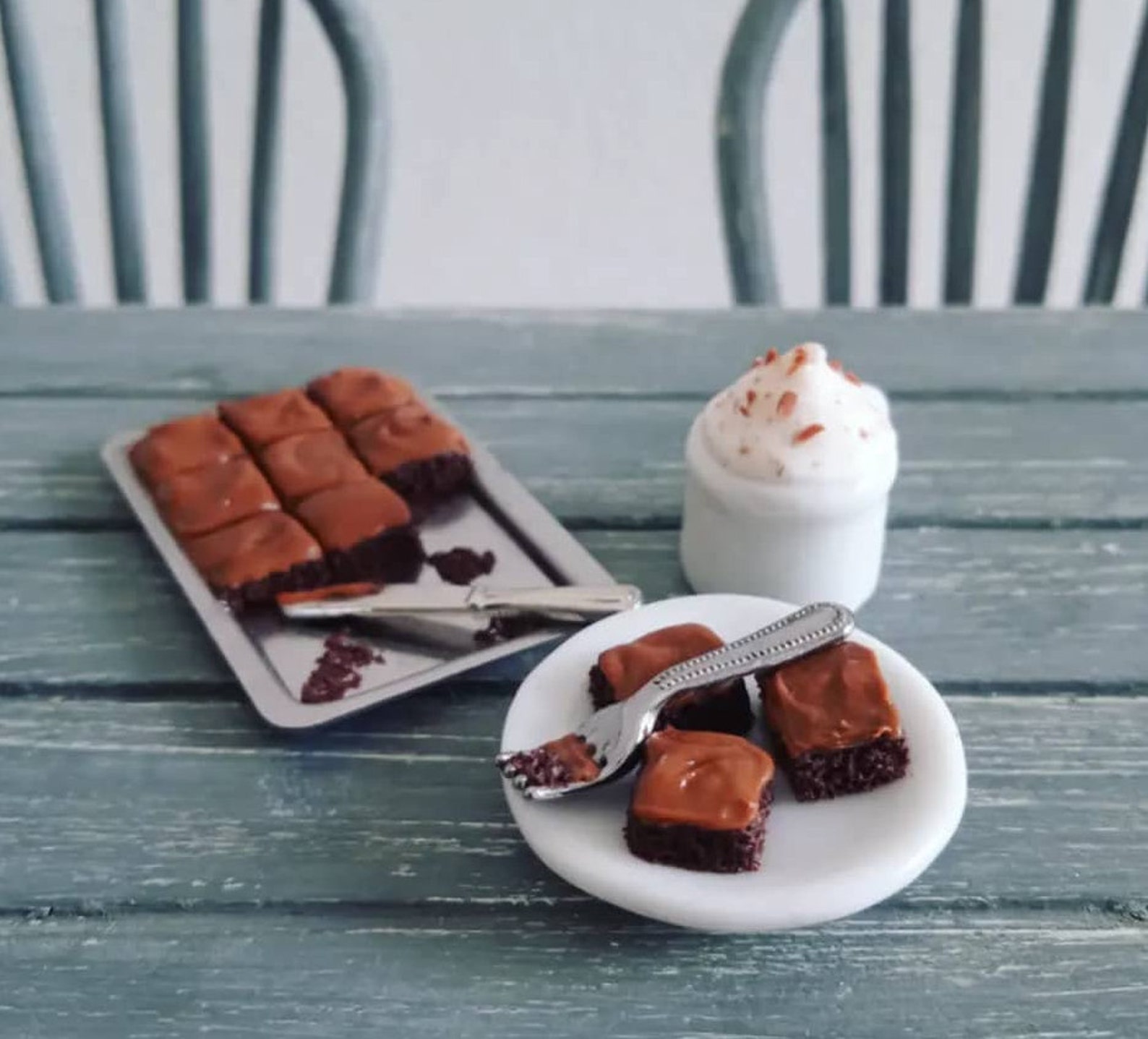 Miniature Brownie Set Miniature Brownies Mini Food - Etsy