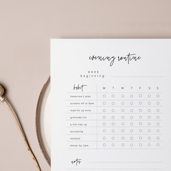 Night Routine Checklist - Etsy