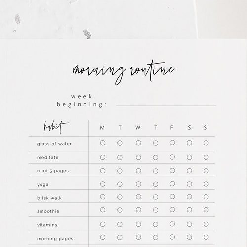 Editable Morning Routine Checklist Minimal Checklist Morning - Etsy ...