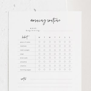 Editable Morning Routine Checklist, Minimal Checklist, Morning Routine ...