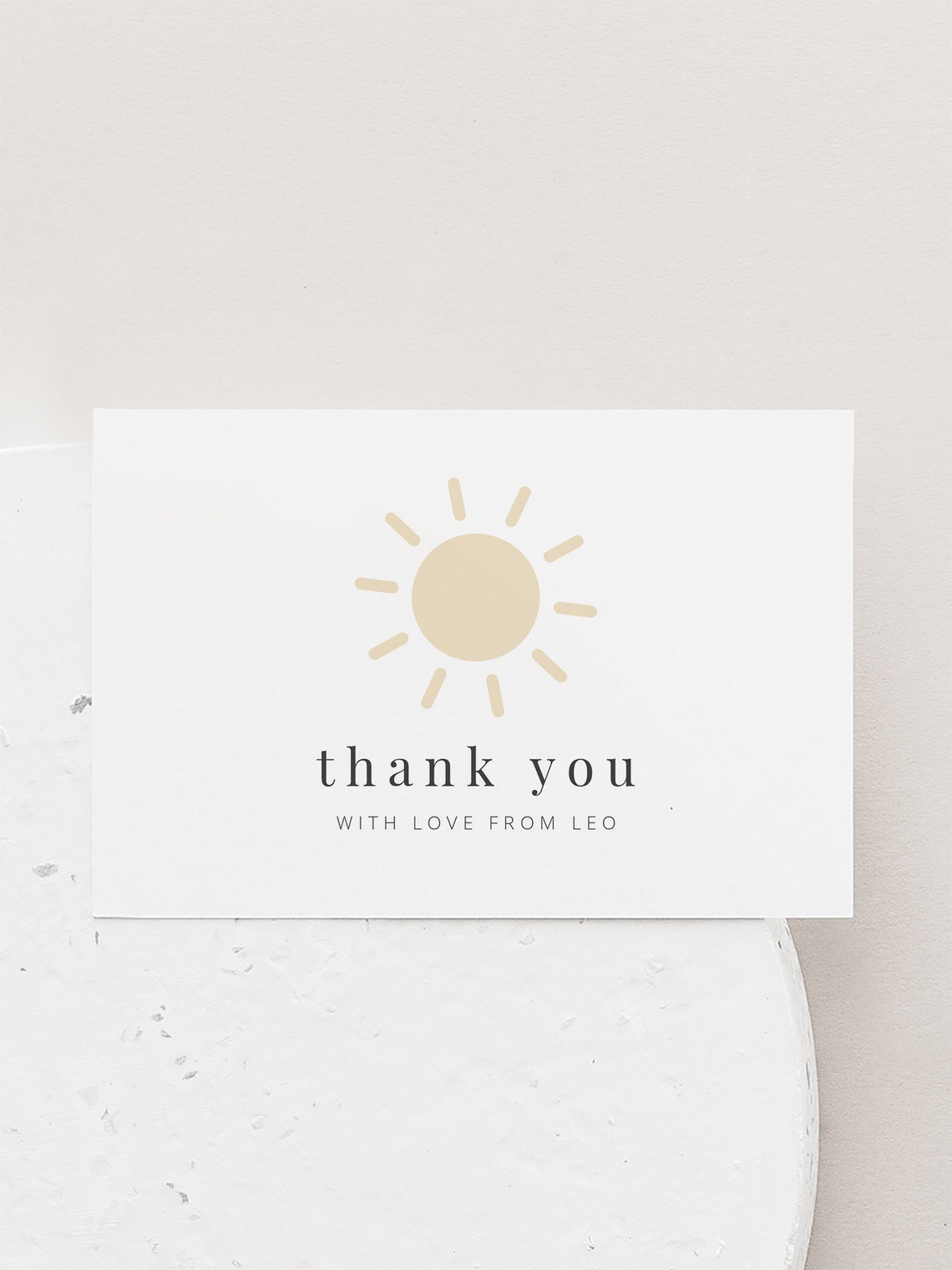 Thank You Card Template Sun Thank You Note Sunshine Thank - Etsy