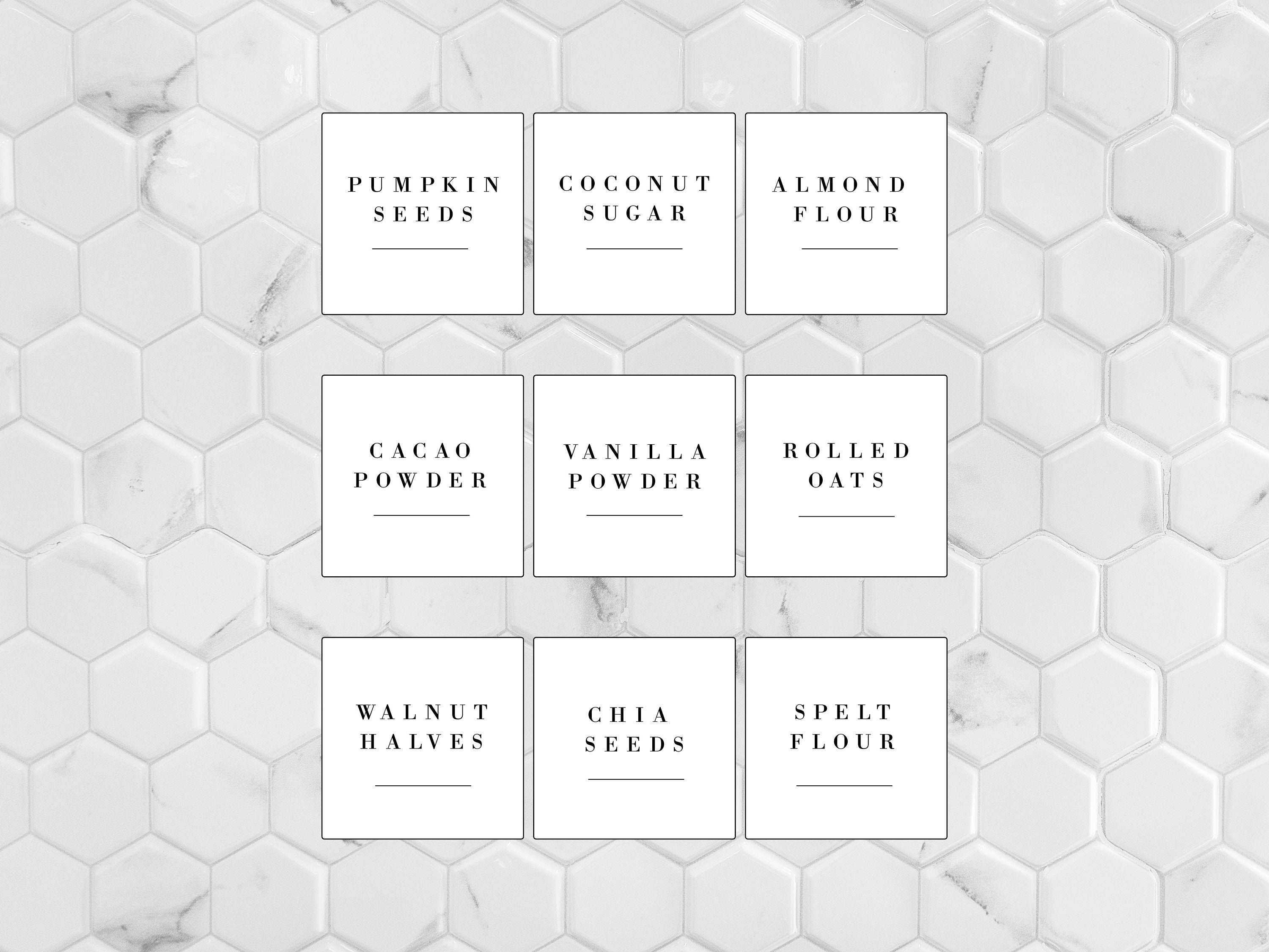 2.5 Inch | US Letter | Serif Font Label | Minimalist Pantry Labels ...