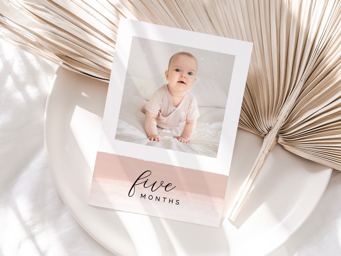Monthly Photo Banner Template, 1st Birthday Photos, Month by Month, 1st ...