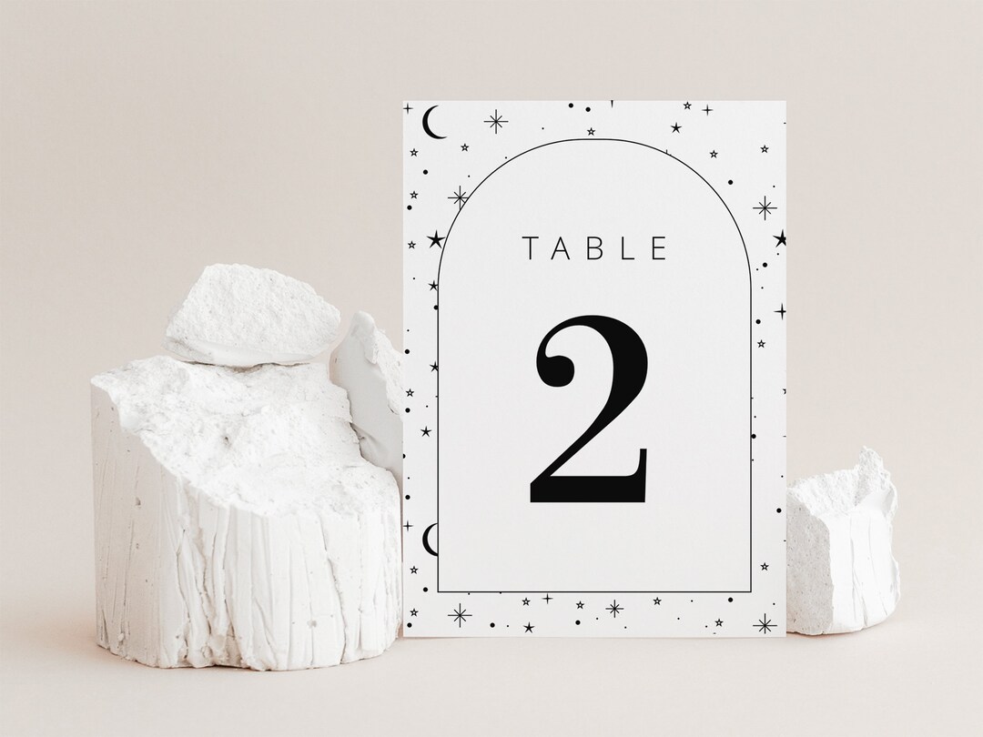 Celestial Table Numbers Template, Celestial Wedding, Table Names, Moon ...