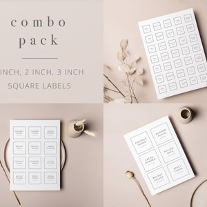1, 2, 3 Inch | US Letter | Label Combo Pack | Editable Pantry Label ...