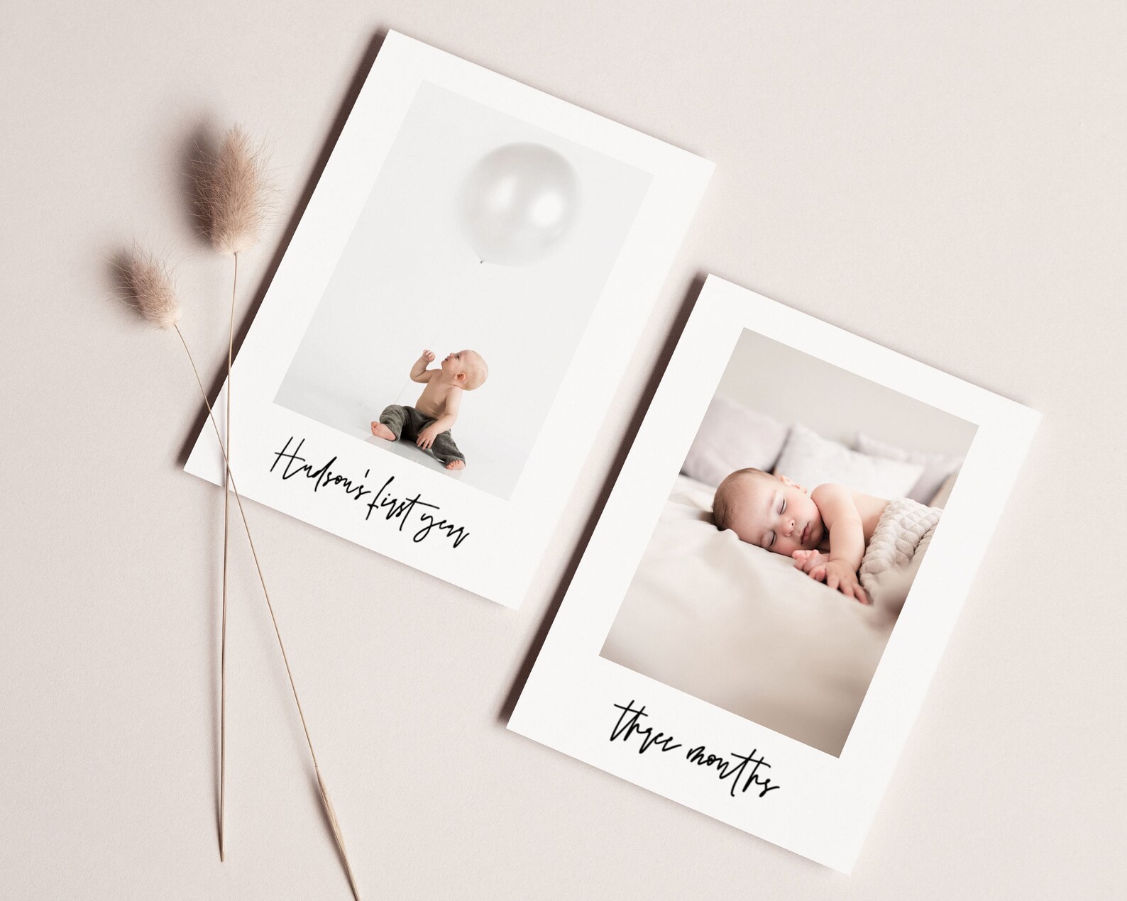 Monthly Photo Template First Birthday Photo Banner | Etsy