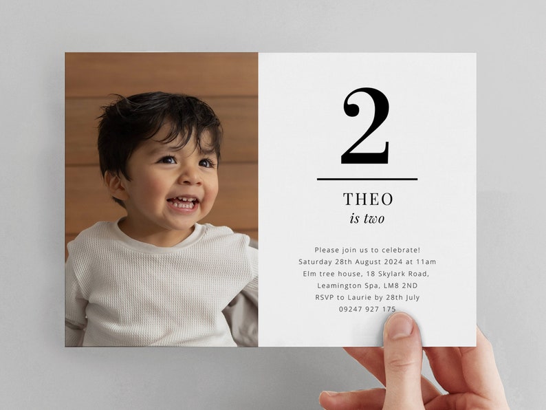 2nd Birthday Invitation Template 2nd Birthday Boy Two - Etsy