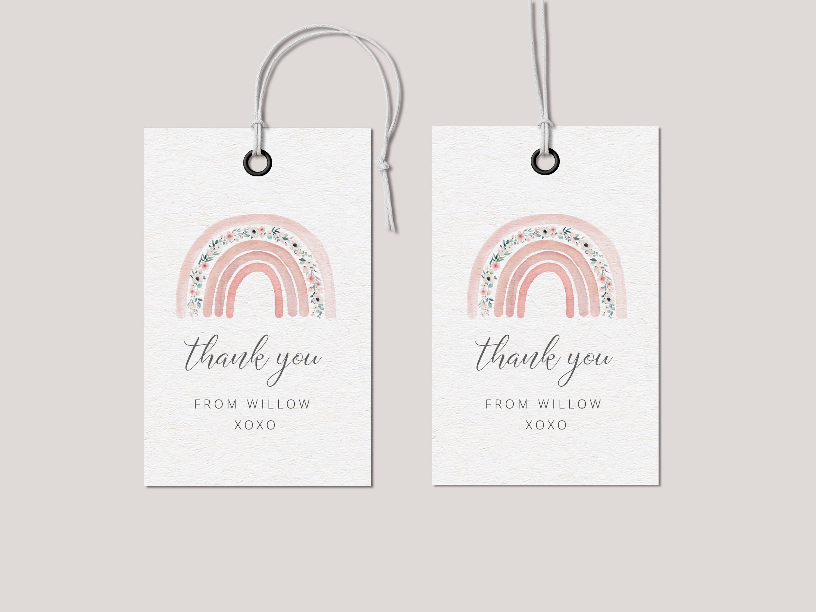 Rainbow Favor Tag Template Boho Rainbow Rainbow Thank You | Etsy