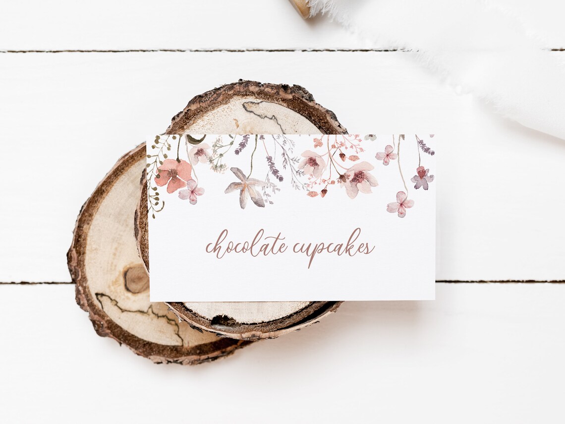 Buffet Labels Template Wildflower Food Labels Floral - Etsy