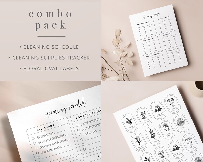 Editable Cleaning Combo Pack Cleaner Checklist Cleaning | Etsy