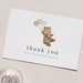 Bear Thank You Card Template, Pink Bear Balloons, Thank You Note, Teddy ...