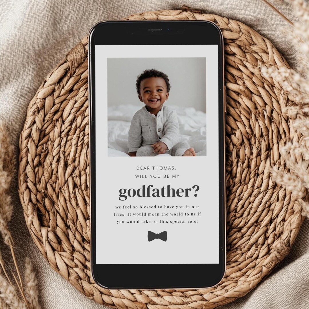 Will You Be My Godfather Template, Photo God Father Proposal, Digital ...