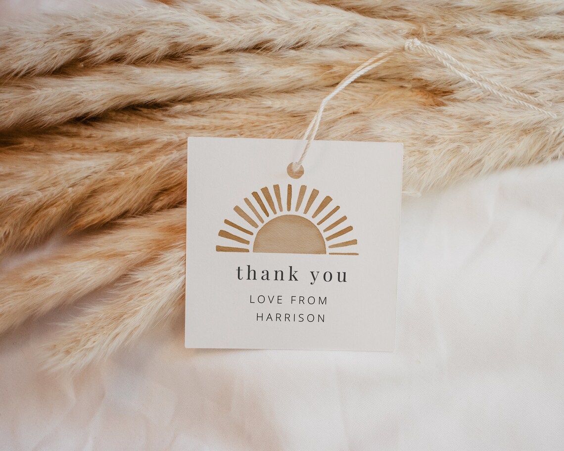 Sun Thank You Tag Template, Half Sun Favor Tag , First Trip Around the ...