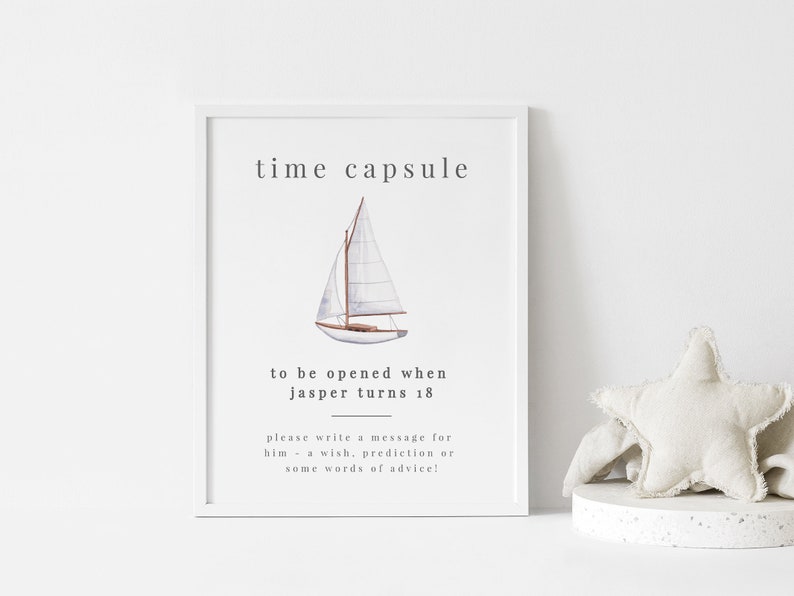 Editable Sailboat Time Capsule Time Capsule Template | Etsy